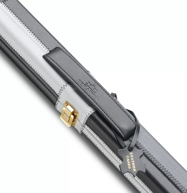 Peradon Black Grey Block Leather Thin One Piece Cue Case Premium Cues
